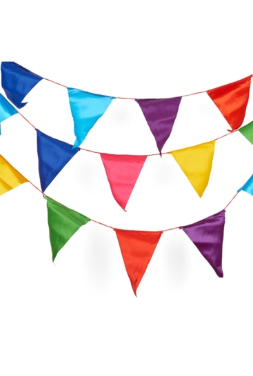 Køb flagranke i stof - Lækker flagranke med farvede flag - kr. 299,-